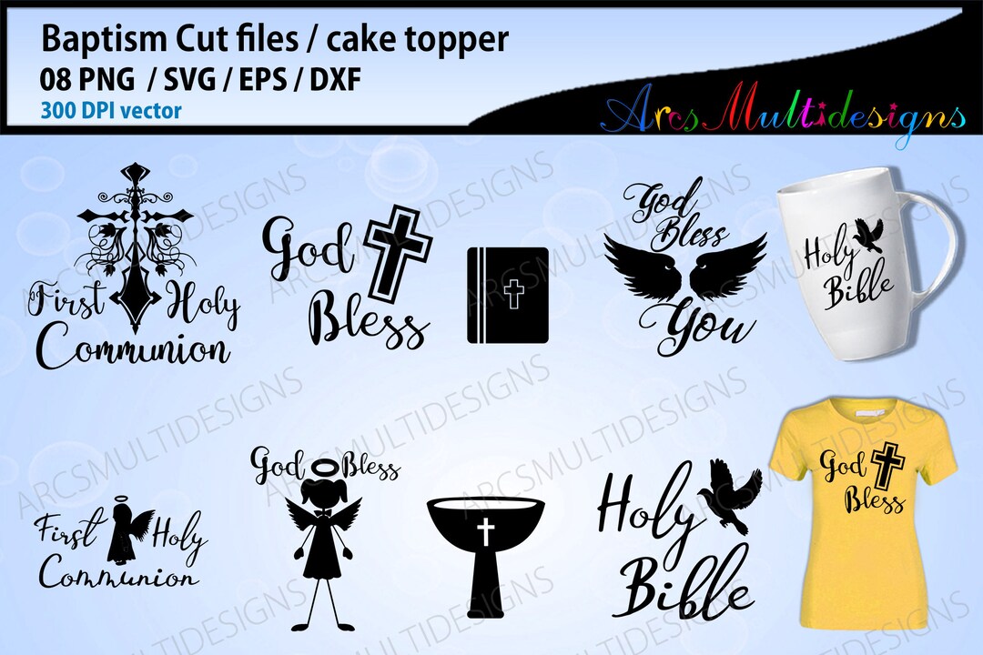 Baptism / Baptism Svg Cut Files / Holy Bibble / First Holy / God Bless ...
