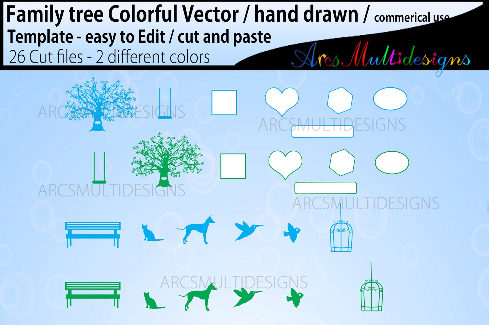Heart Family Tree Template / Family Tree Svg Template / Family - Etsy