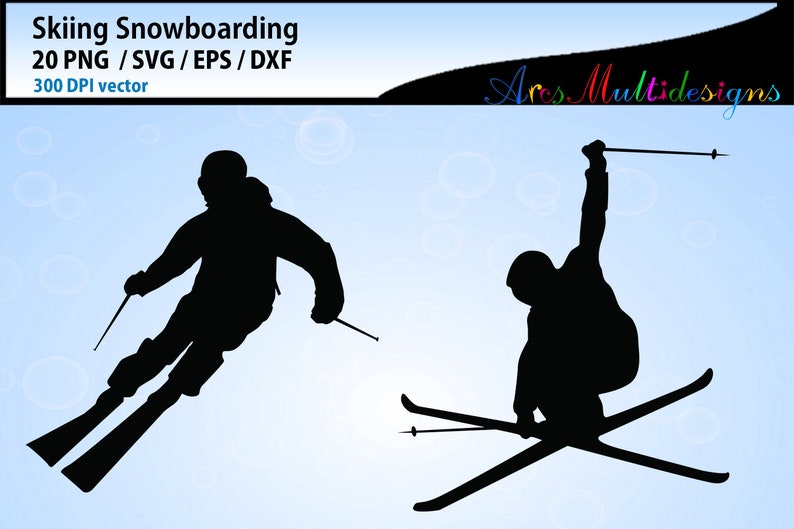 Ski Silhouette Vektor / Ski Snowboard Silhouette / Ski svg - Etsy.de