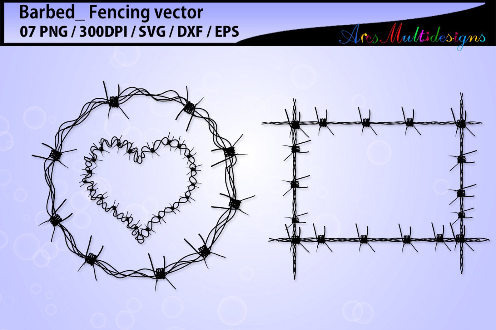 Barbed Wire Silhouette Svg / Barbed Wire Pack Vector / Fence Svg ...