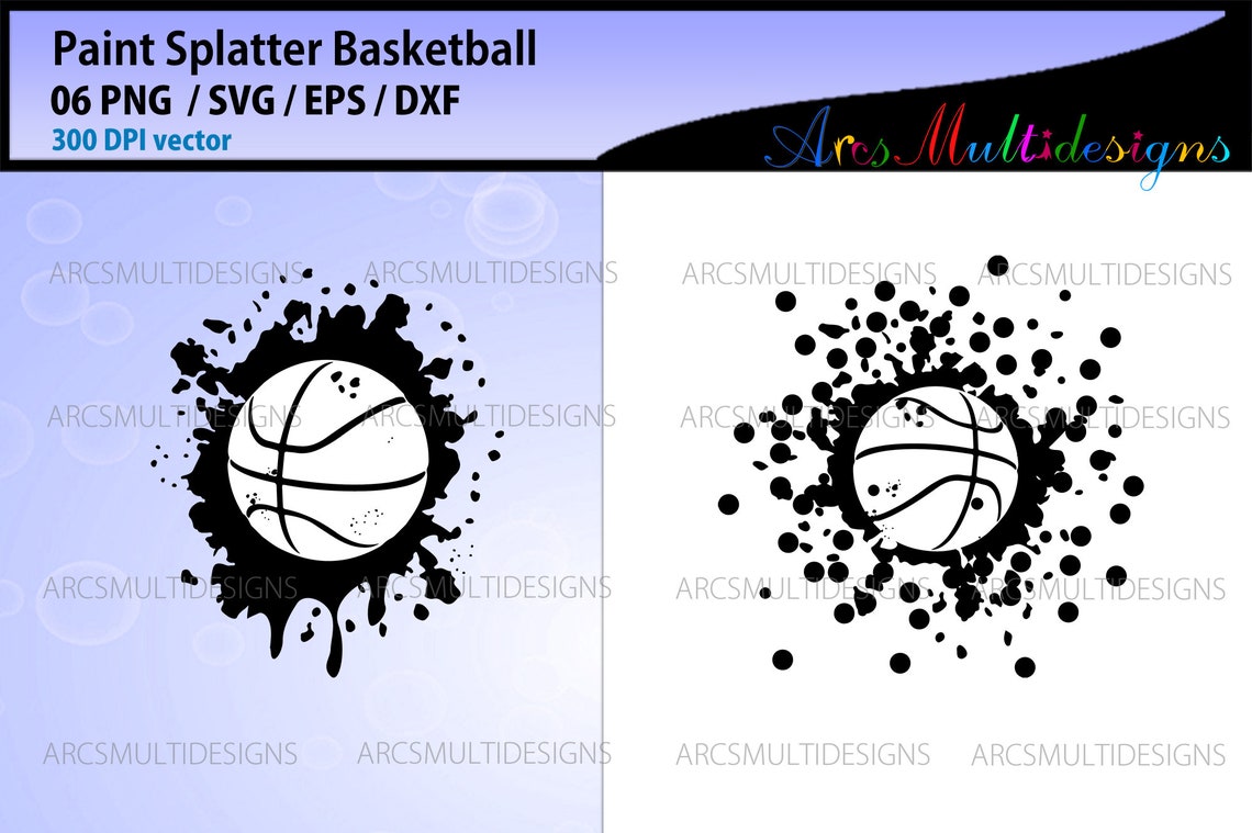 Paint Splatter Basketball Svg Bundle / Paint Splatter - Etsy