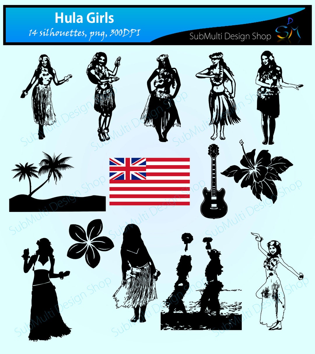 Hula Girls Silhouette Svg / Hawaii Silhouette / Hawaii Girls Silhouette ...