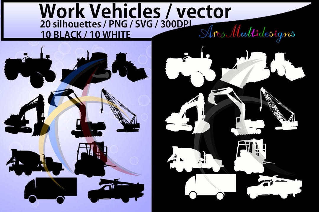 Work Vehicle / Work Vehicles Silhouette / SVG File / Construction ...