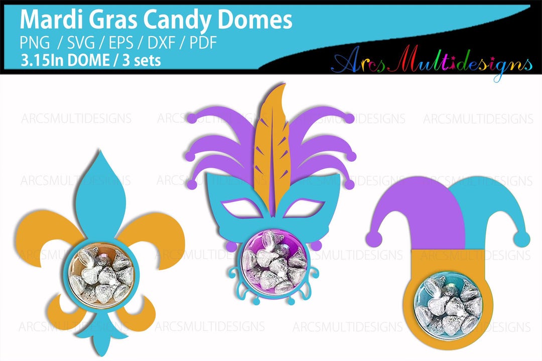 Mardi Gras Candy Dome Bundle / Mardi Gras Candy Domes - Etsy