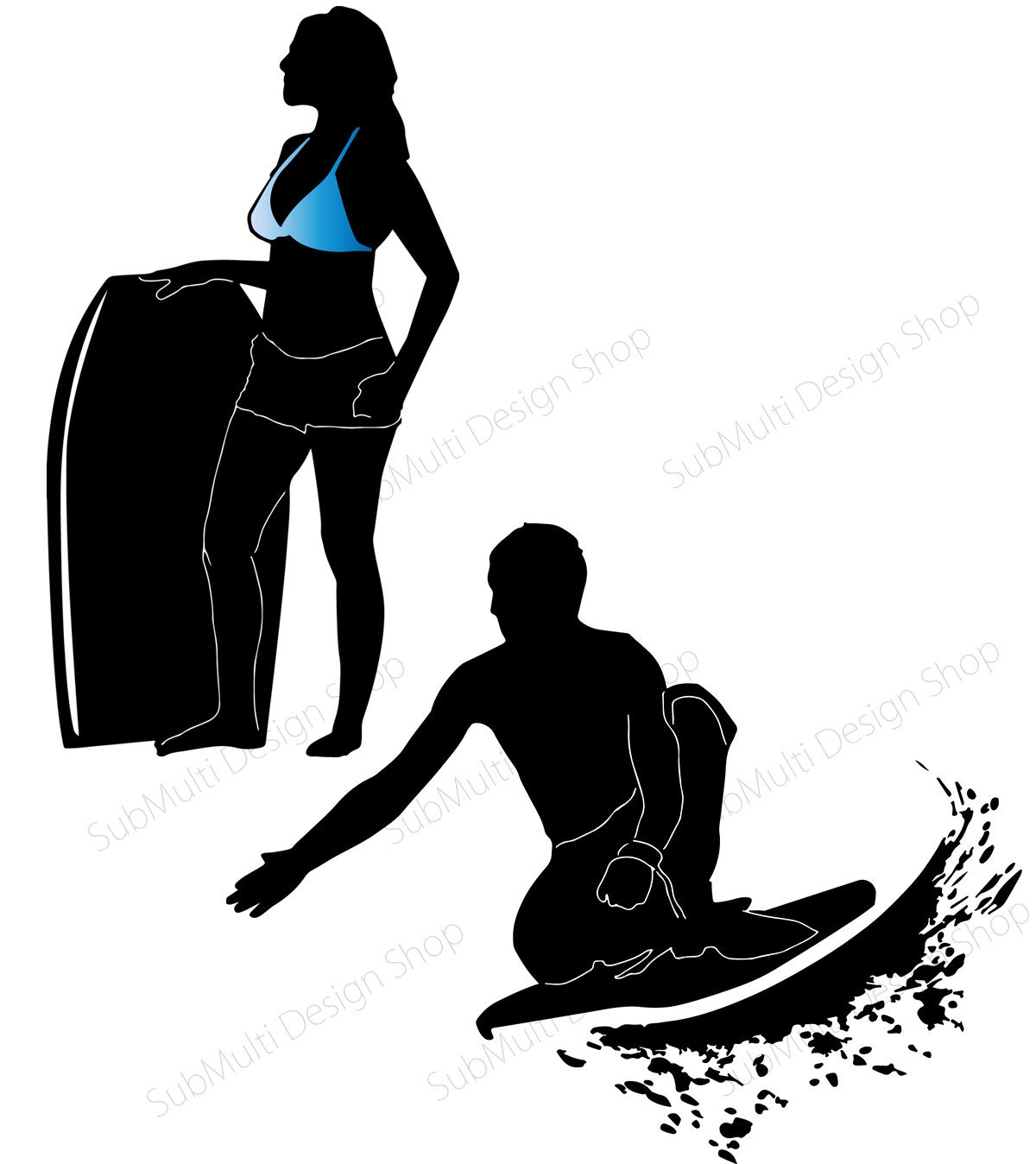 Bodyboarding Silhouette / Boogie Boarding Silhouettte / Vector - Etsy ...