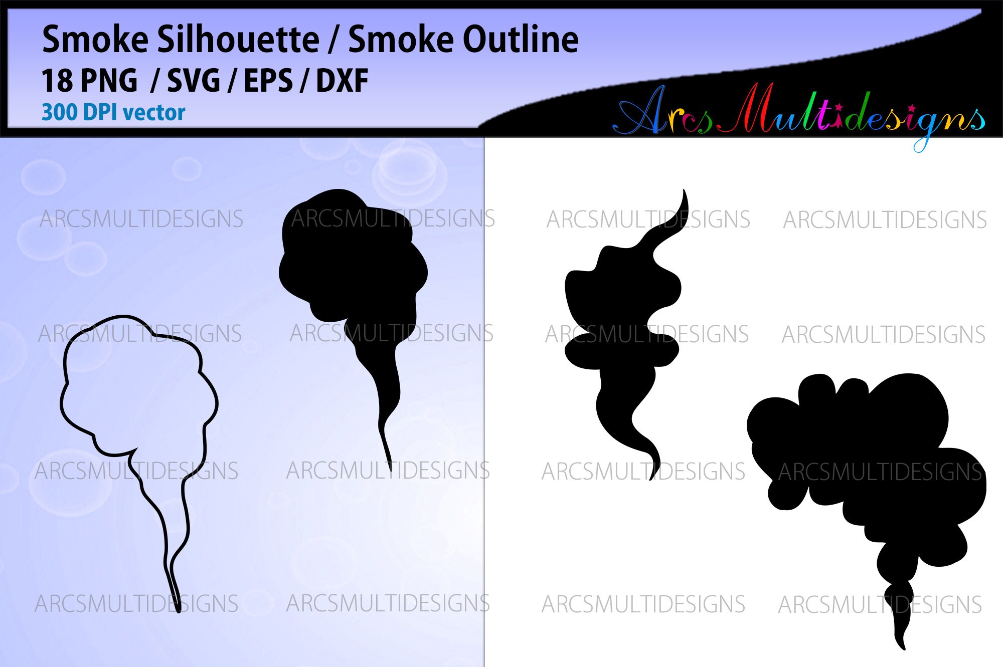 Smoke SVG Vector Bundle: Silhouette Outline (digital Download) - Etsy