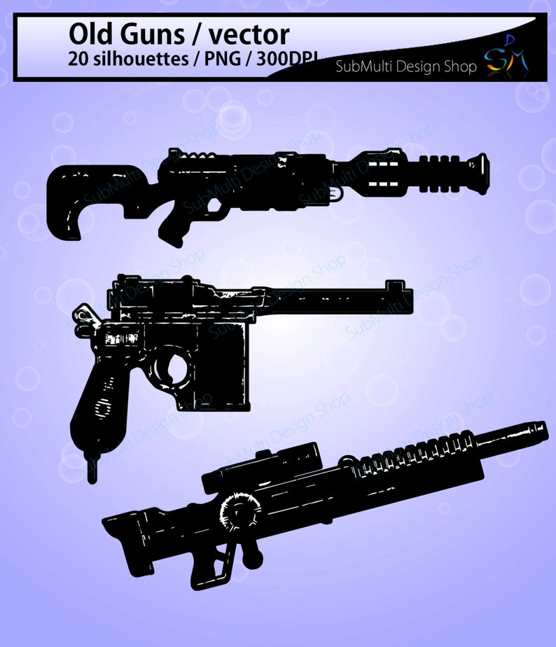 Old Guns / Old Gun Silhouette / Old Gun Clipart / Nerf Guns / - Etsy