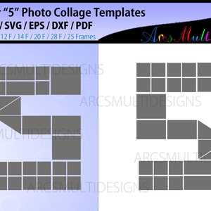 Number 5 Photo Collage Template / Photo Collage Svg / Number Shape ...