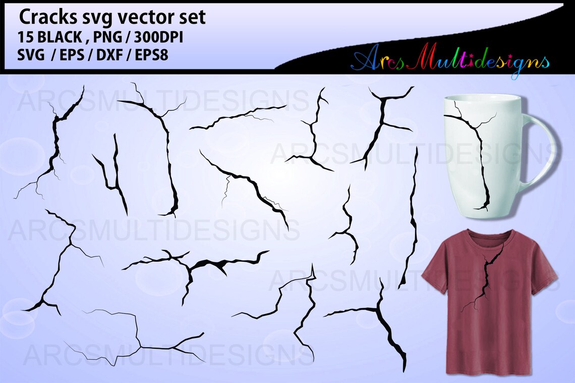 Risse Svg Clipart / Risse digitale Clipart / Risse Silhouette | Etsy ...