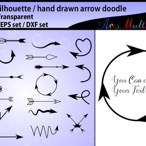 Arrows SVG Silhouette / Arrows Svg File / Hand Drawn Doodle - Etsy