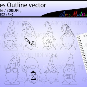 Gnomes Outline Svg / Gnomes Outline Vector / Gnomes Silhouette - Etsy