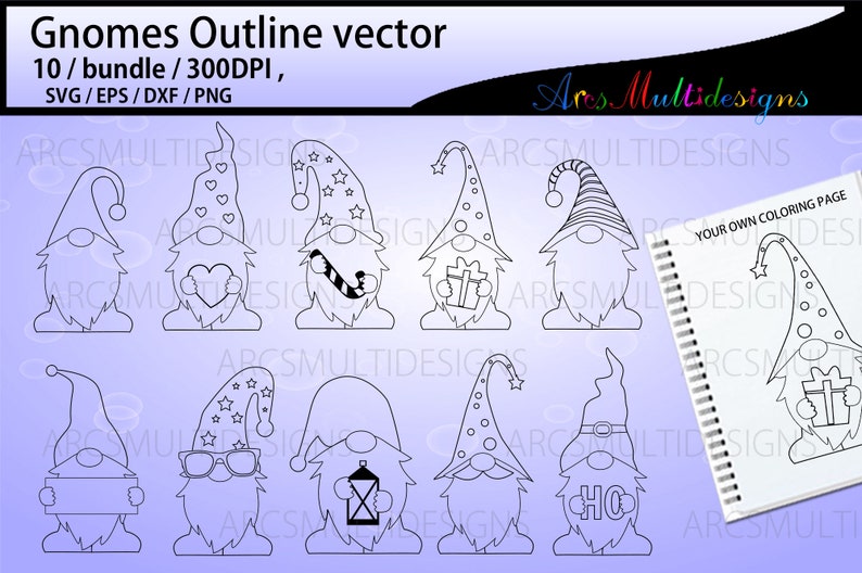 Gnomes Outline Svg / Gnomes Outline Vector / Gnomes Silhouette - Etsy
