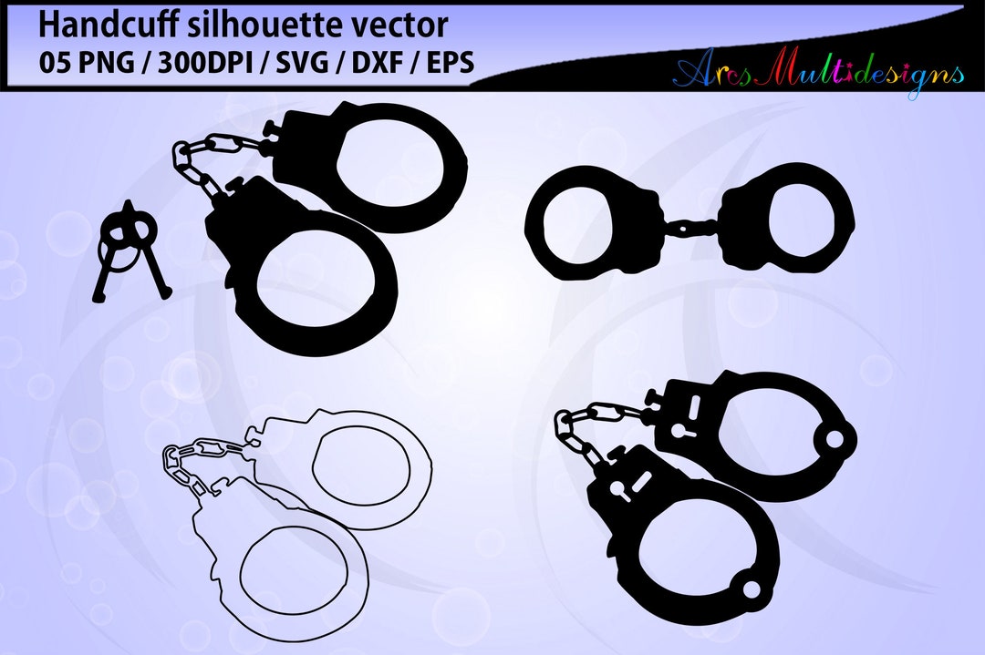 Handcuff Silhouette Svg / Handcuff Clipart / Handcuff Svg / Handcuff ...