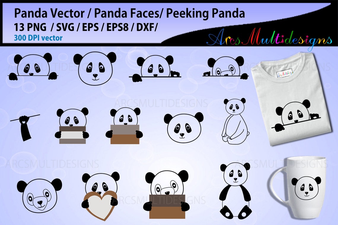 Panda SVG / Peeking panda svg / Panda face svg / Cute panda | Etsy