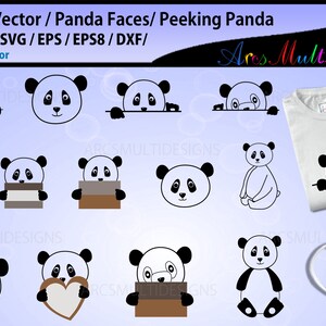 Panda SVG / Peeking Panda Svg / Panda Face Svg / Cute Panda Vector ...