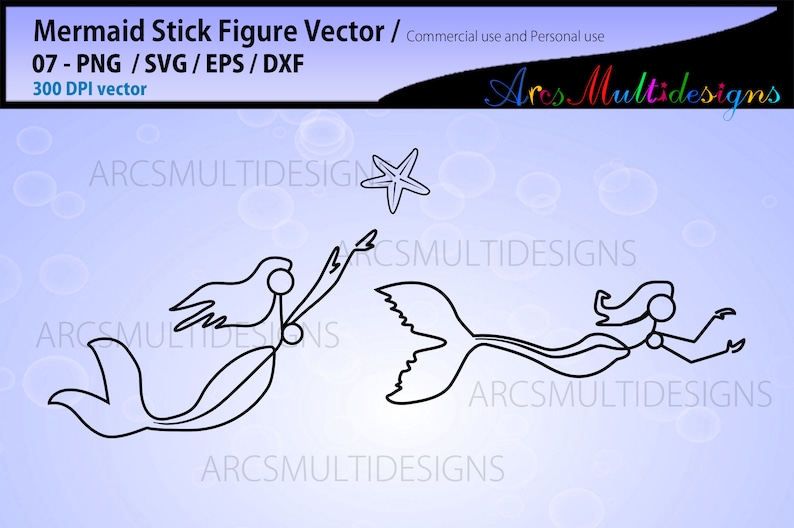 Stick Figure Mermaid Svg / Stick Figure Mermaid / Stick Figure - Etsy ...
