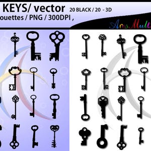 Old Keys / Old Key / Old Key Silhouette Svg / Old Key Clipart ...