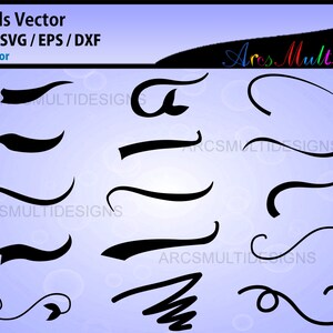 Text Tails SVG / Font Tails Svg / Swoosh Svg / Dividers Svg / Cutting ...