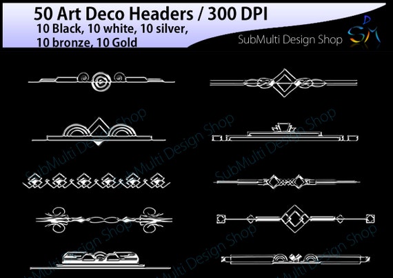 Art deco / art deco headers / art deco header clipart / art deco ...