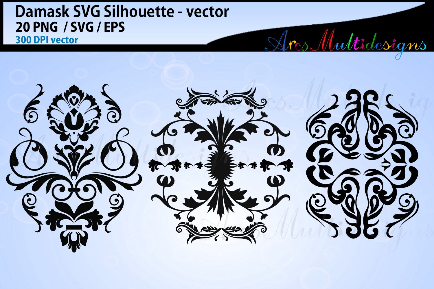 Damask SVG Cut Silhouette / Damask Vector / Damask Floral - Etsy