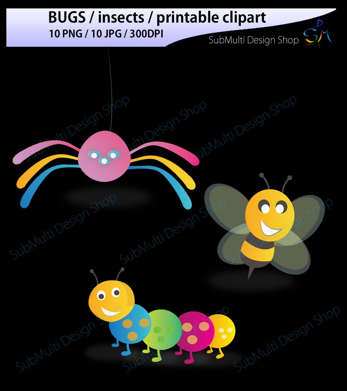 Bugs SVG Clipart / Bugs / Insects / Insect Clipart / Cartoon - Etsy