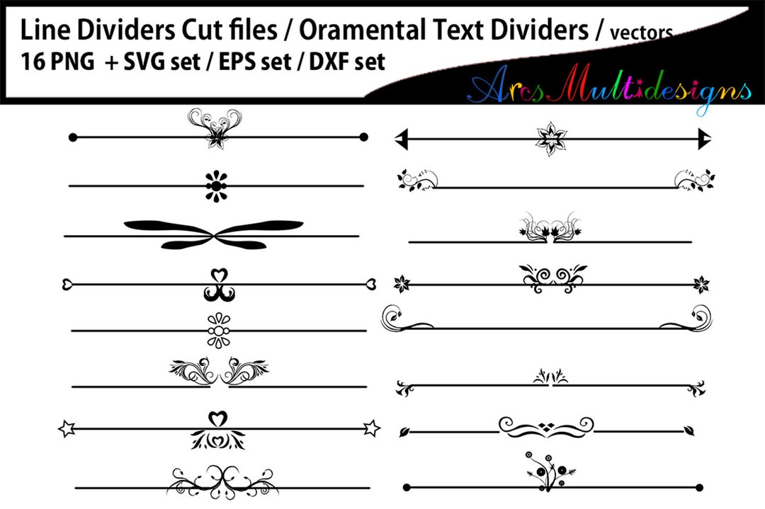 Line Dividers / Line Dividers Svg / Line Svg Vector / Ornamental Text ...