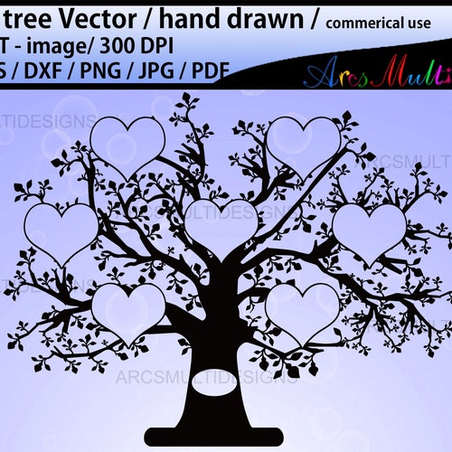 35 Heart Family Tree Clipart EPS Dxf Png Pdf Jpg SVG - Etsy