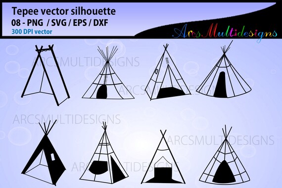 Teepee / Teepee silhouette / Teepee outline vector by ...