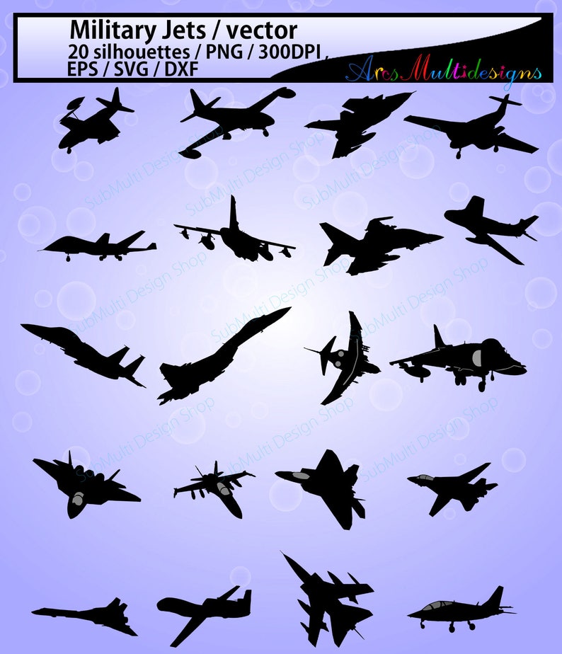 Jet militar SVG / EPS PNG DXf / jets militares silueta / jet | Etsy