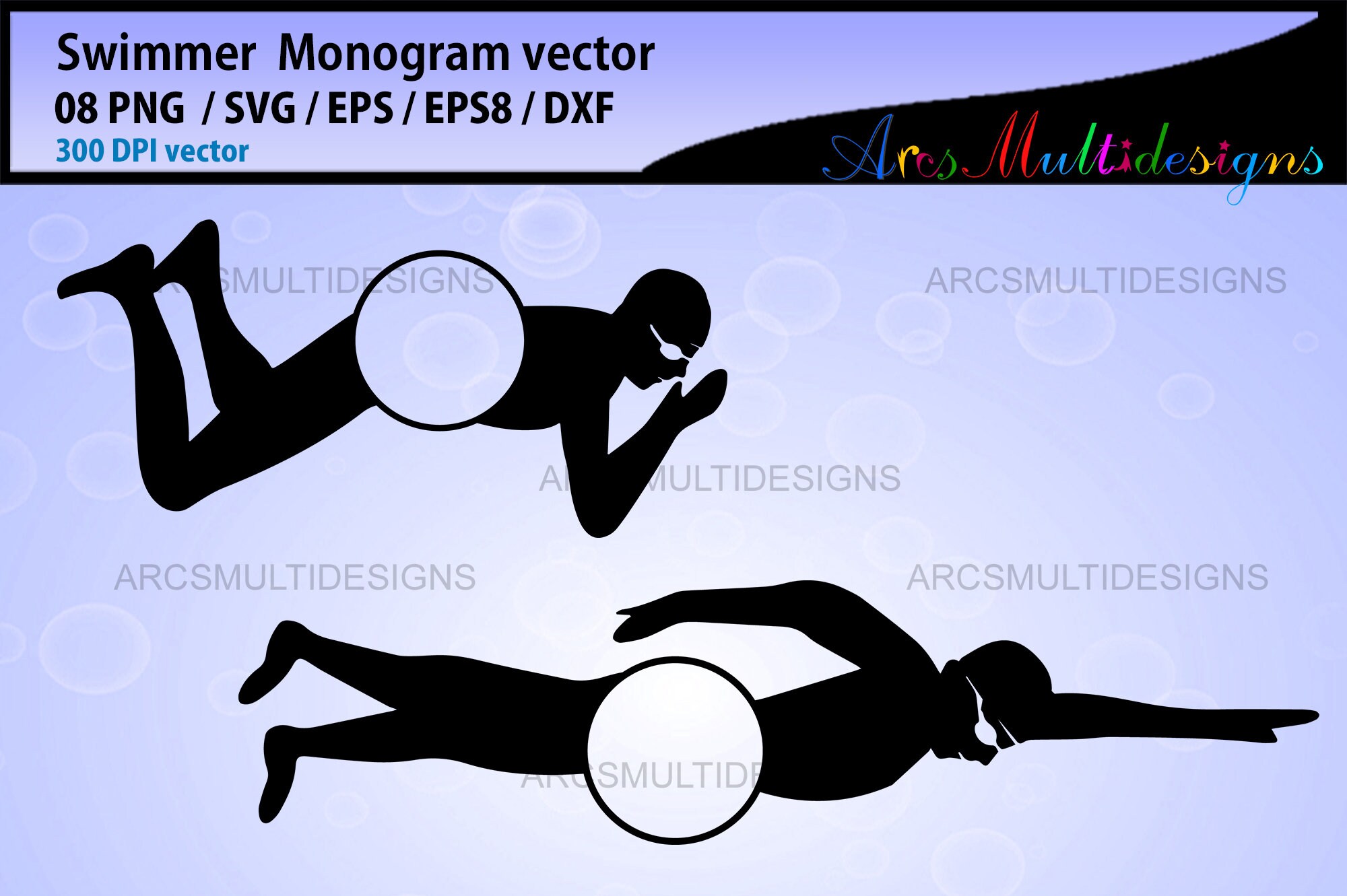 Swimmers Monogram SVG / Swimmer SVG Monogram / Swim Cut File - Etsy
