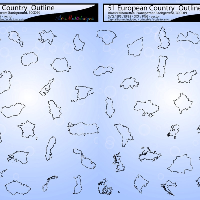 Map of Europe Stencil - Etsy