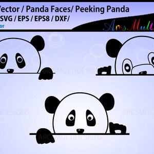 Panda SVG / Peeking Panda Svg / Panda Face Svg / Cute Panda Vector ...