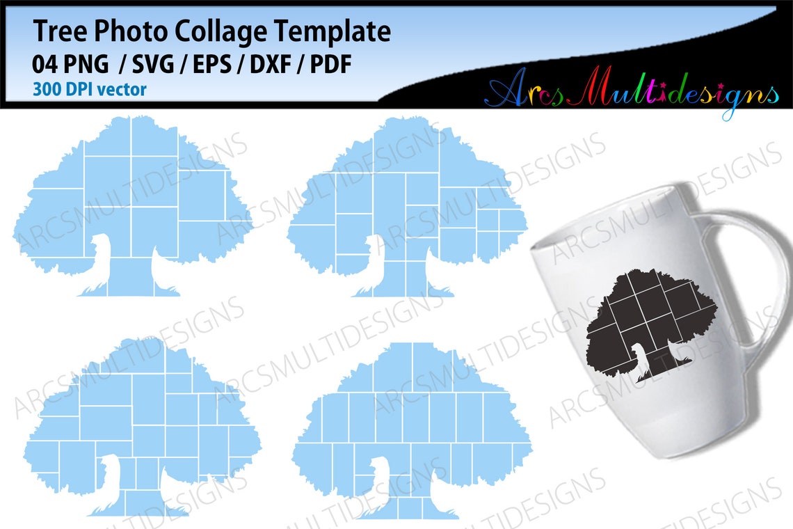 Family Tree Photo Collage Template / Tree Photo Collage - Etsy