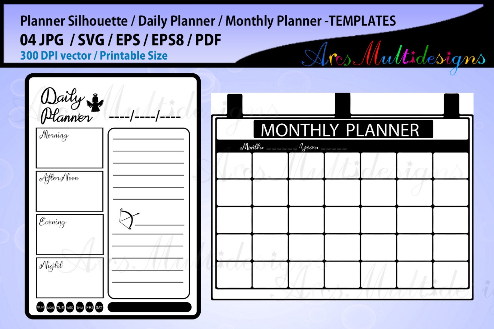 Daily Planner Svg Bundle / Daily Planner Printable Vector / | Etsy
