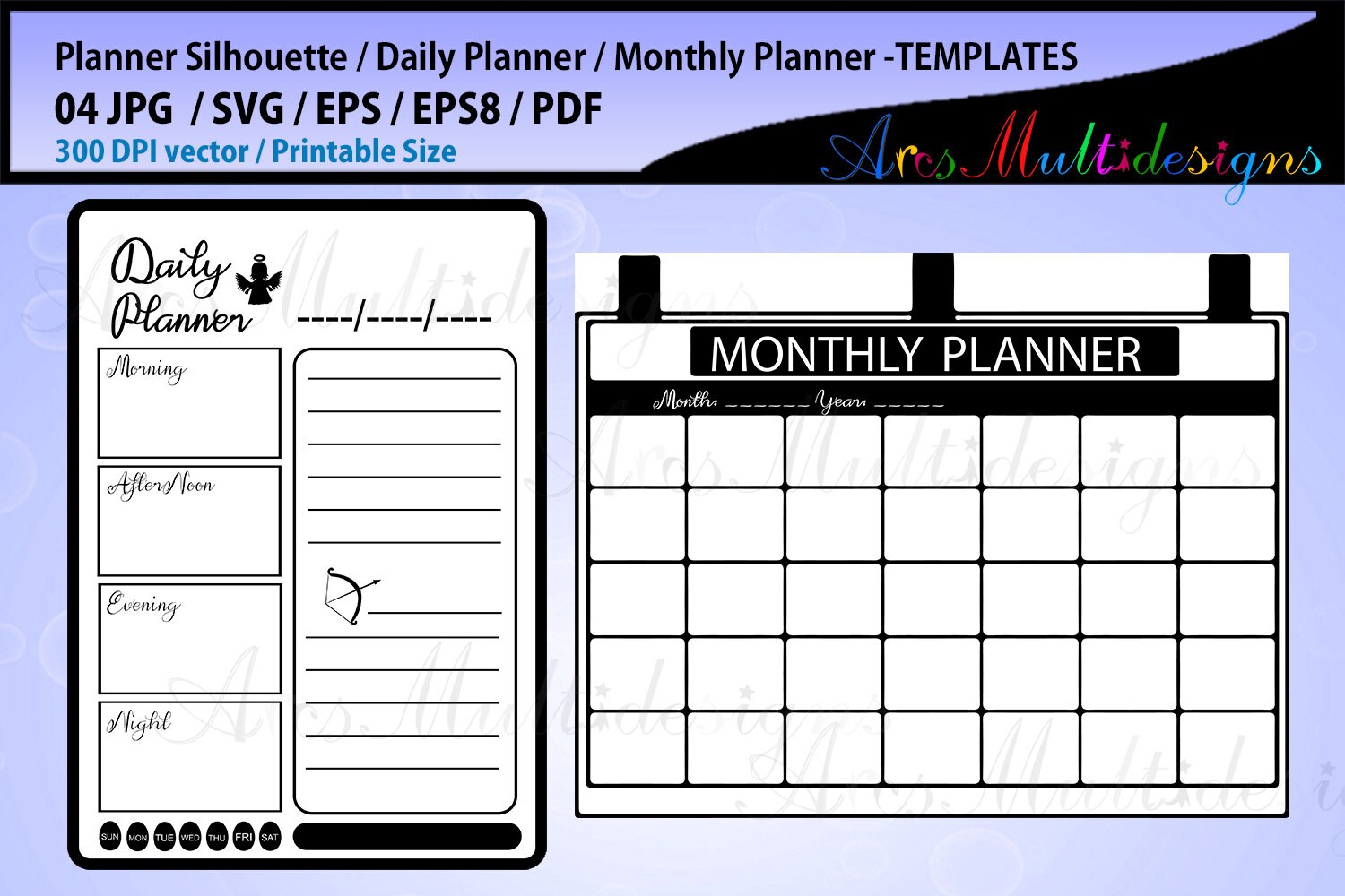 Daily Planner Svg Bundle / Daily Planner Printable Vector / | Etsy