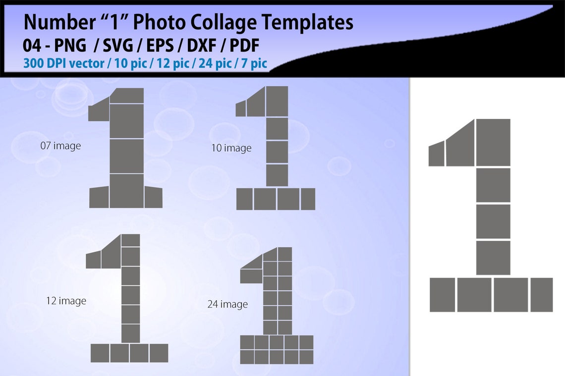 Number Photo Collage Bundle / Number Photo Collage SVG Bundle | Etsy