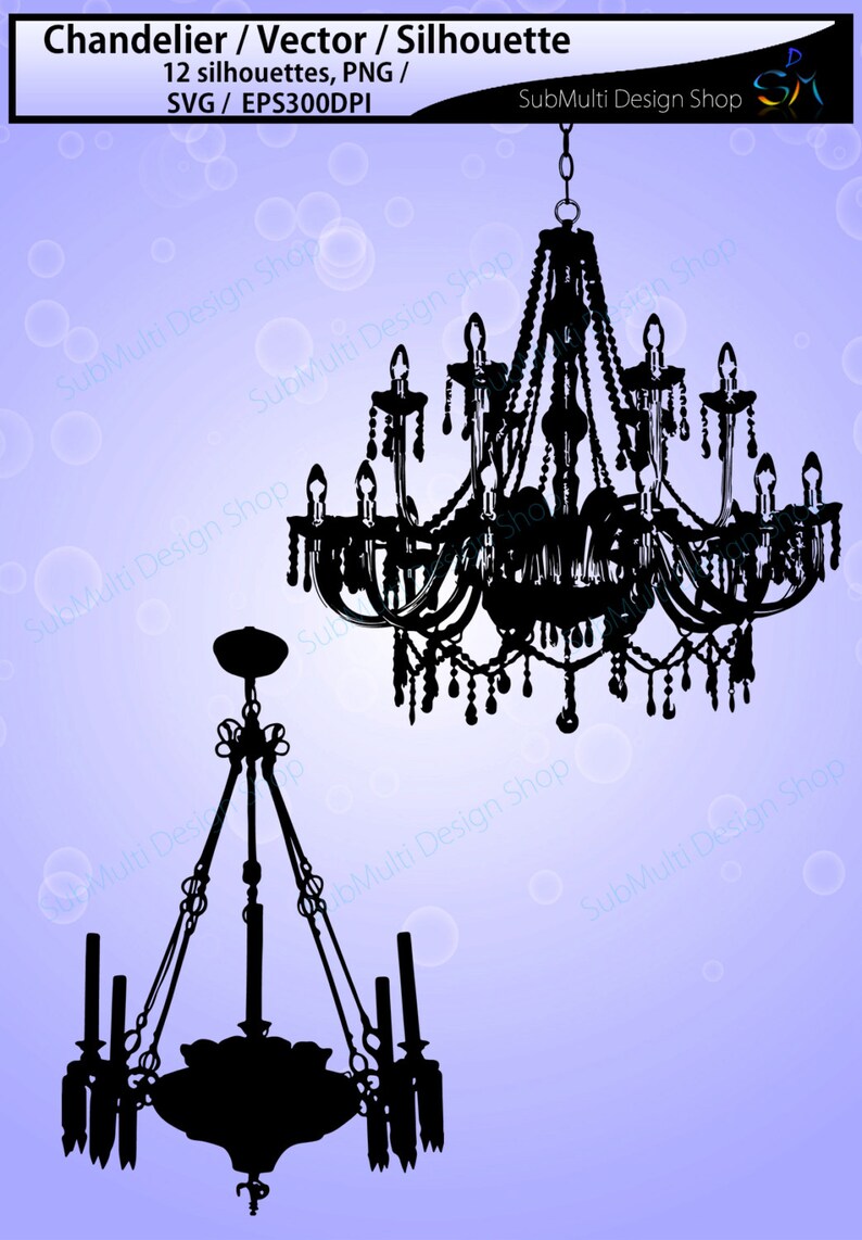 Chandelier Silhouette / Chandelier SVG Files / High Quality / - Etsy
