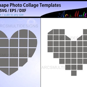 Heart Shape Photo Collage Template / Photo Collage Svg / Heart Shape ...