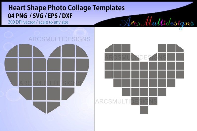 Heart Shape Photo Collage Template / Photo Collage Svg / Heart Shape ...