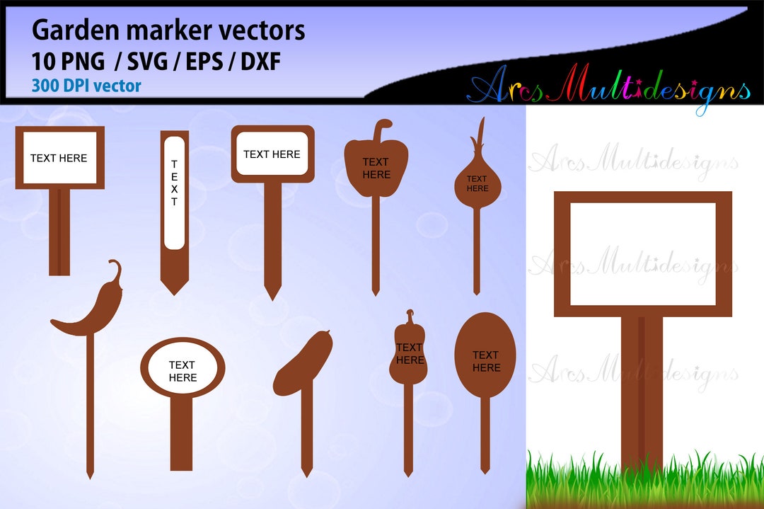 Garden Marker SVG / Garden Marker Vector / Garden Marker Illustrations ...
