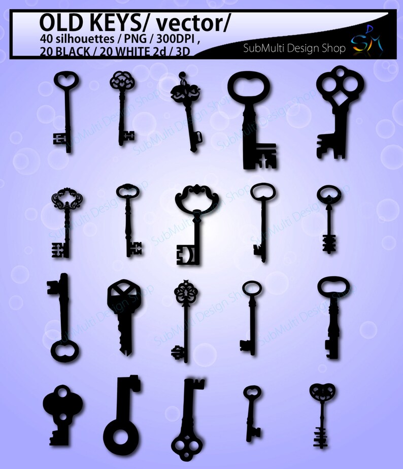 Old Keys / Old Key / Old Key Silhouette Svg / Old Key Clipart ...