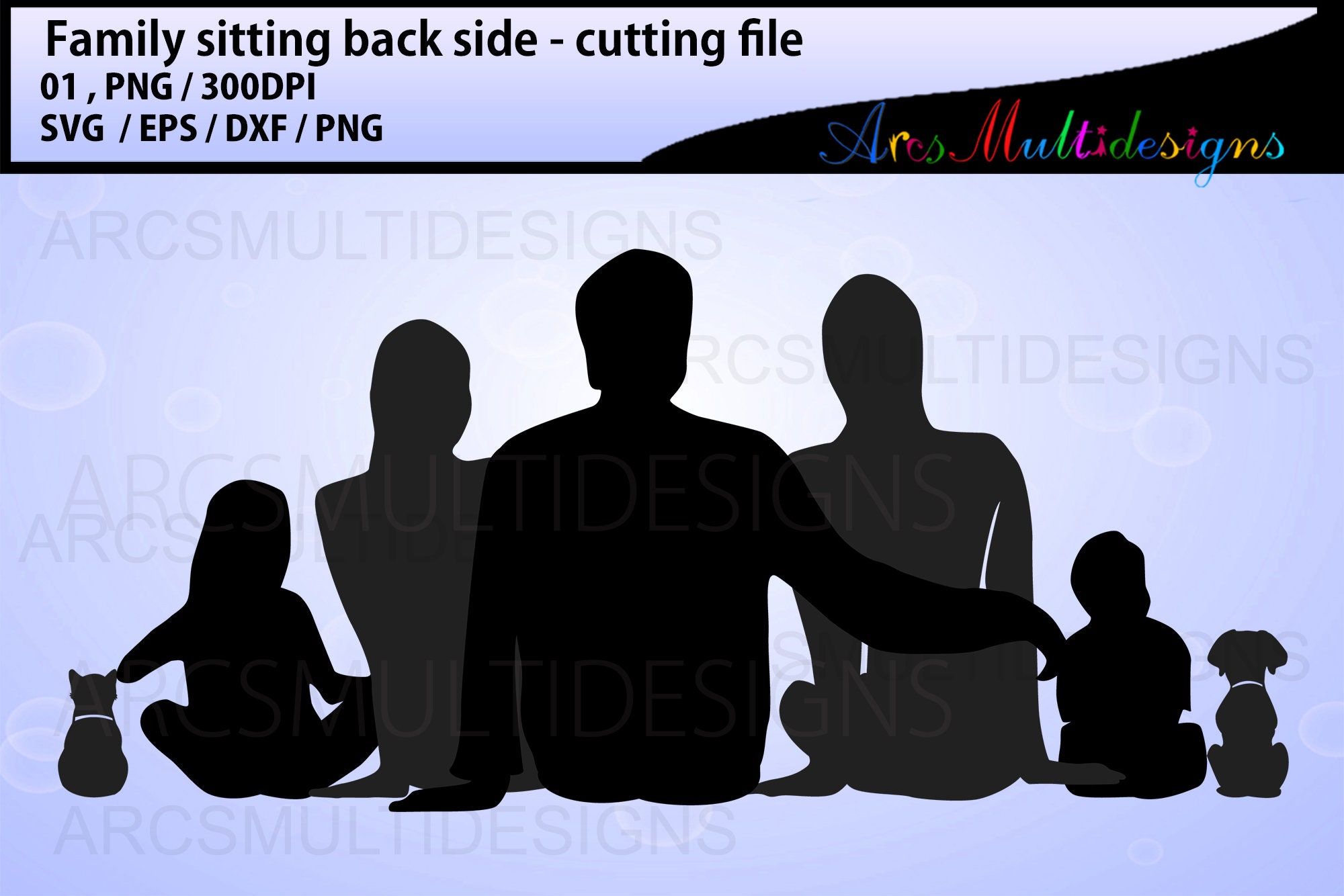 Family Sitting Back Svg / Family Sitting Back Silhouettes - Etsy UK