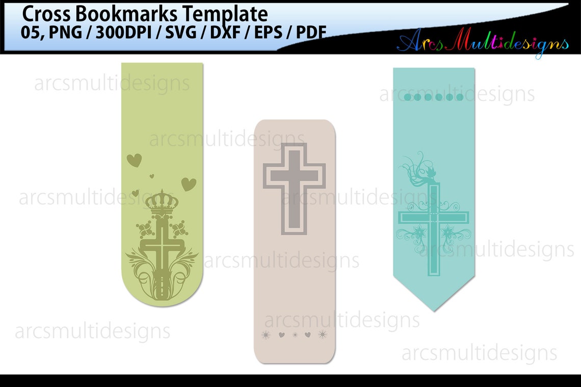 Cross Bookmark Template / Memorial Bookmarks / Christmas - Etsy