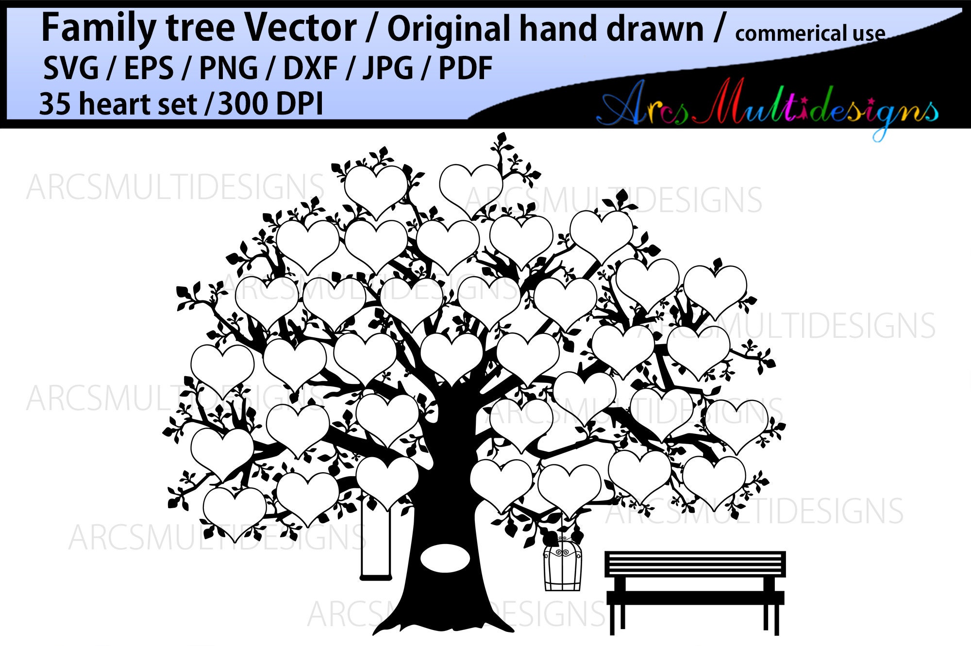 35 Heart Family Tree Clipart EPS Dxf Png Pdf Jpg SVG - Etsy
