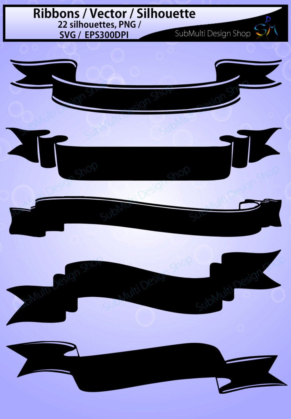 Banners Silhouette / Banners SVG Files / Digital Clipart / | Etsy