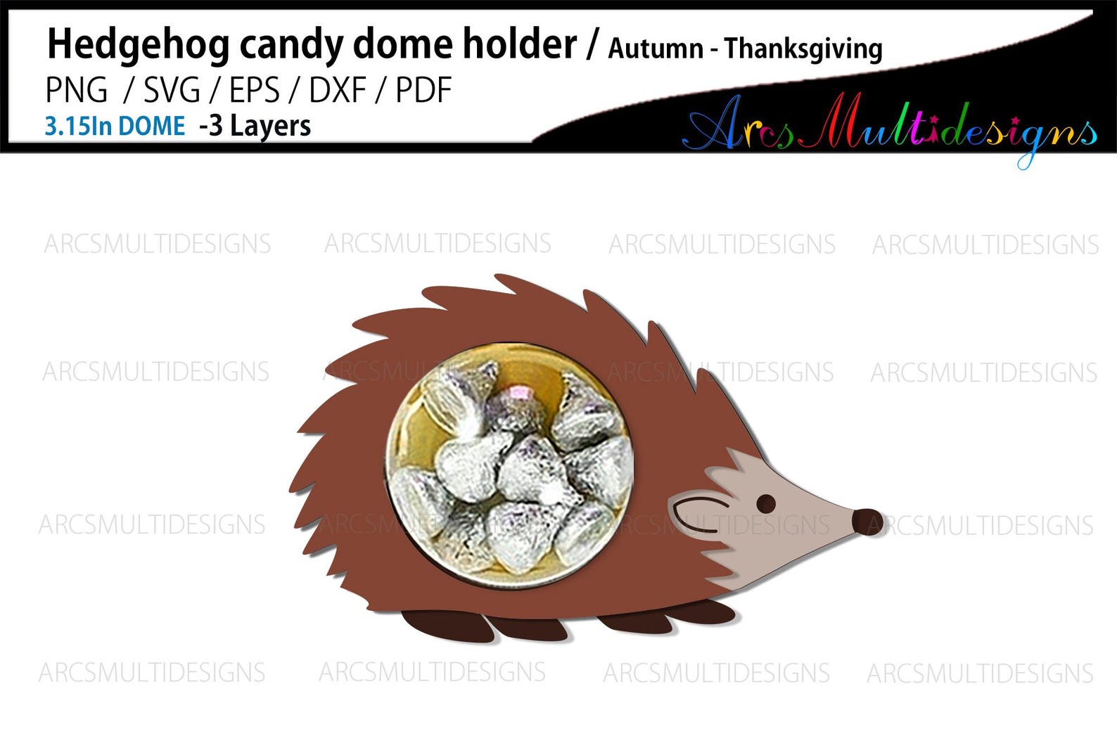 Hedgehog Candy Dome Holder SVG - Etsy