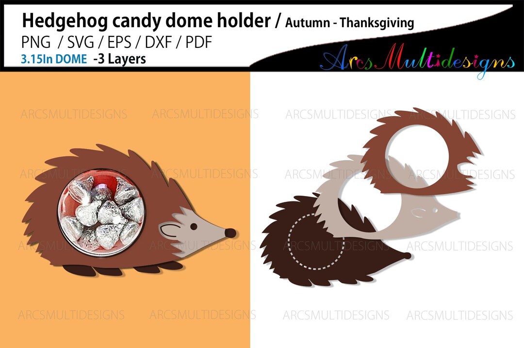 Hedgehog Candy Dome Holder SVG - Etsy