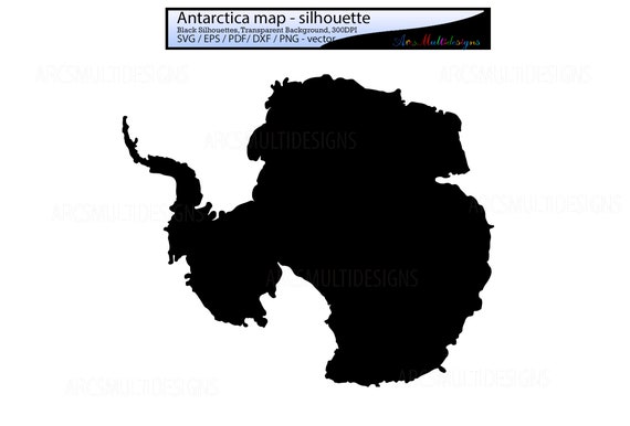 Antarctica Map Black And White Clipart