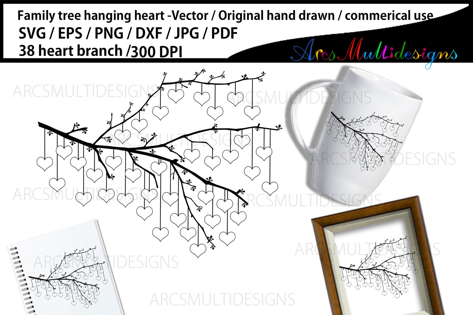 38 Heart Hanging Tree Branch / Love Hearts Hanging on a Tree - Etsy