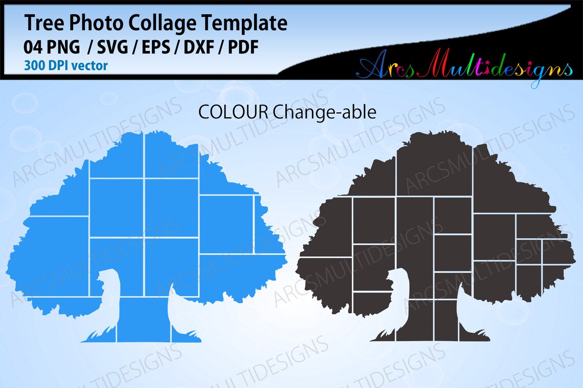 Family Tree Photo Collage Template / Tree Photo Collage - Etsy